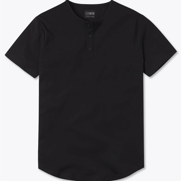 Cuts Clothing | Shirts | Cuts Curve Hem Henley Black | Poshmark